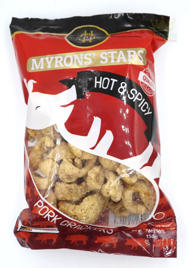 Myrons’ Stars Pork Crackers Hot & Spicy 150g – Seasia Foods