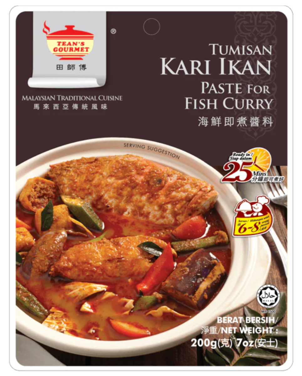 Tean's Gourmet Tumisan Kari Ikan Paste for Fish Curry 200g – Seasia Foods
