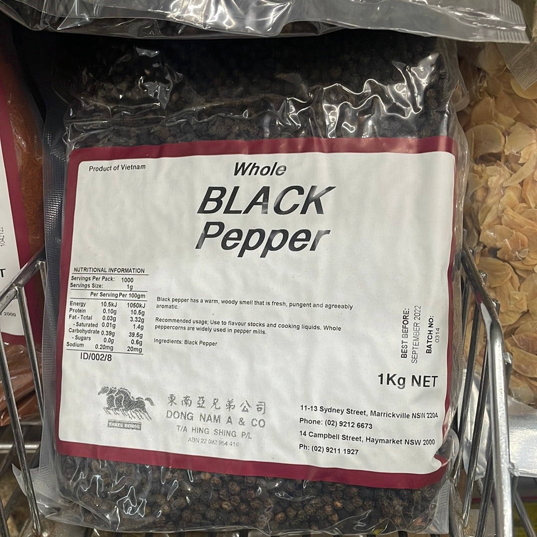 Whole Black Pepper 1kg – Seasia Foods